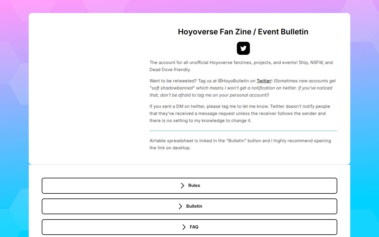 Hoyoverse Fanzine Bulletin